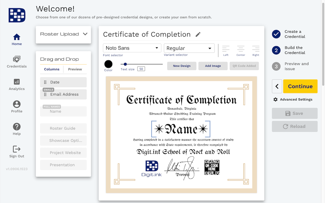 Issue beautiful certifications and licenses with Digit.ink